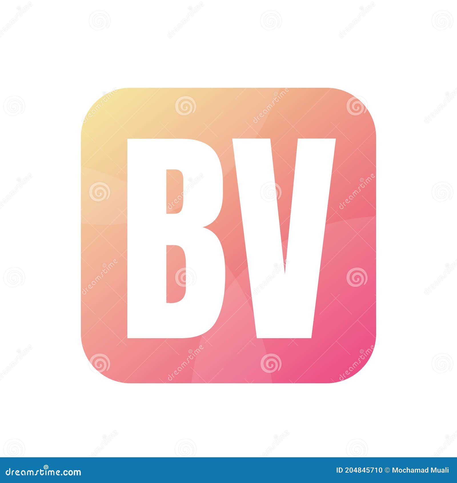 Design De Logotipo De Letra Bv Com Estilo Simples Ilustração Stock ...