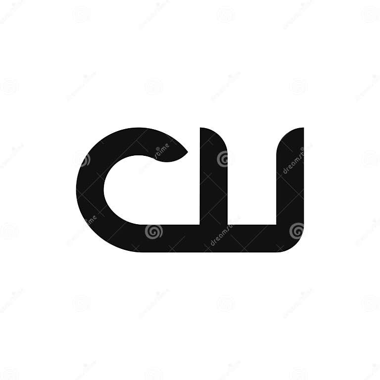 Design De Logotipo De Letra Cu Com Estilo Simples Ilustração do Vetor ...