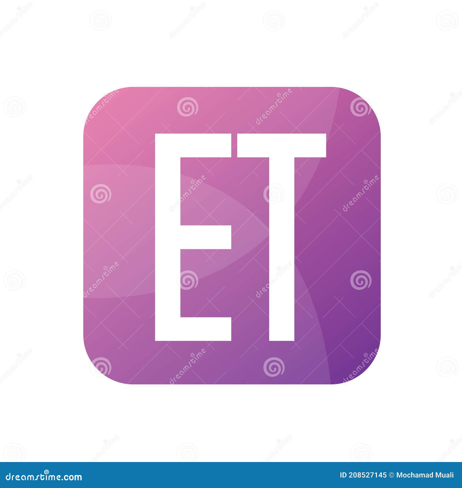 Design De Logotipo De Letra De Et Com Estilo Simples Ilustração do ...