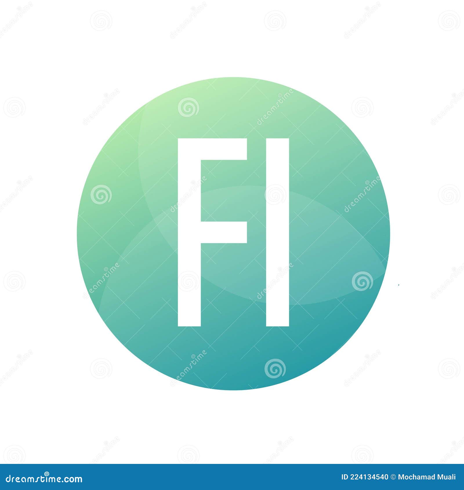 Design De Logotipo De Letra Fi Com Estilo Simples Ilustração Stock ...