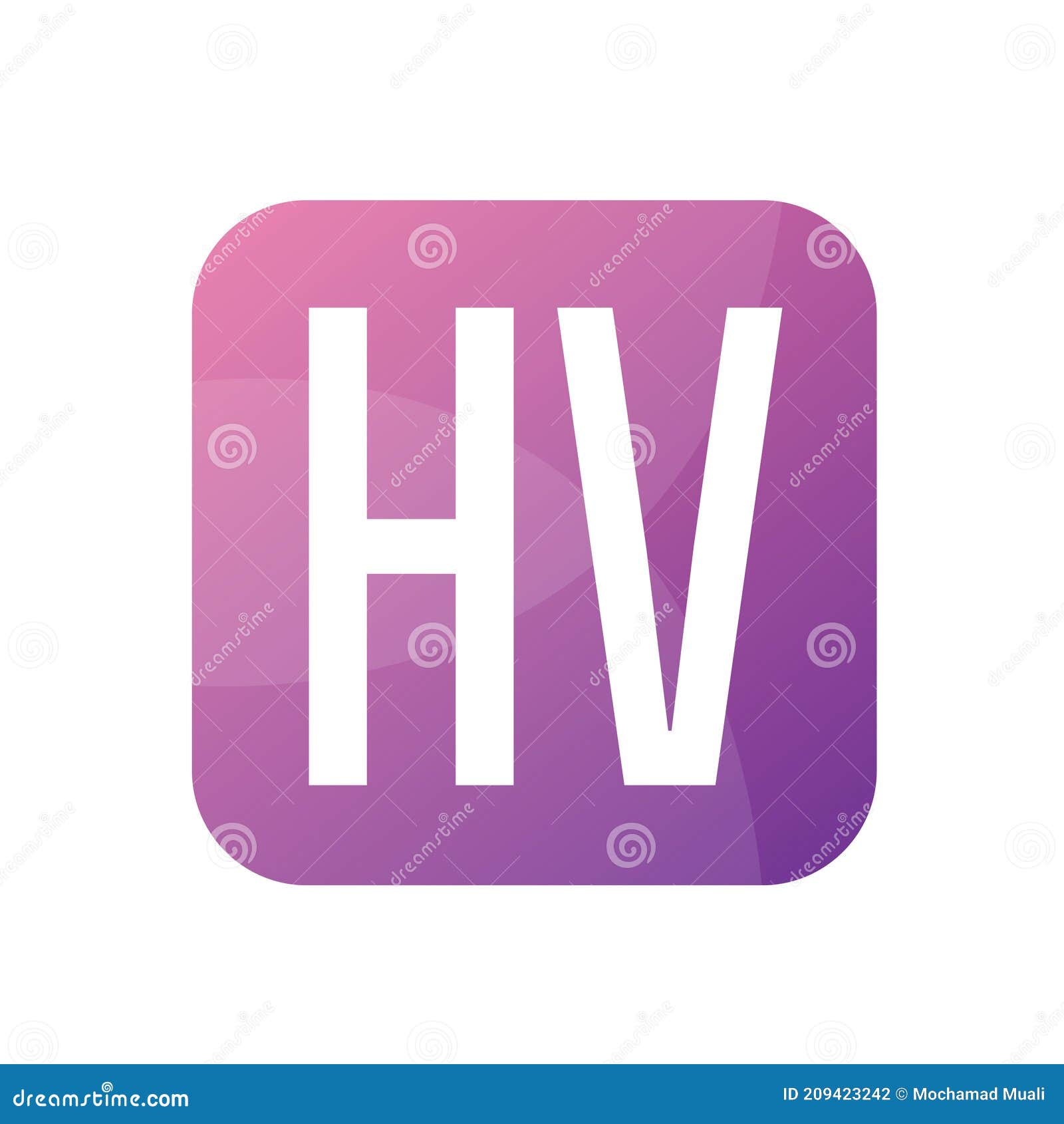 Design De Logotipo De Letra De Hv Com Estilo Simples Ilustração do ...
