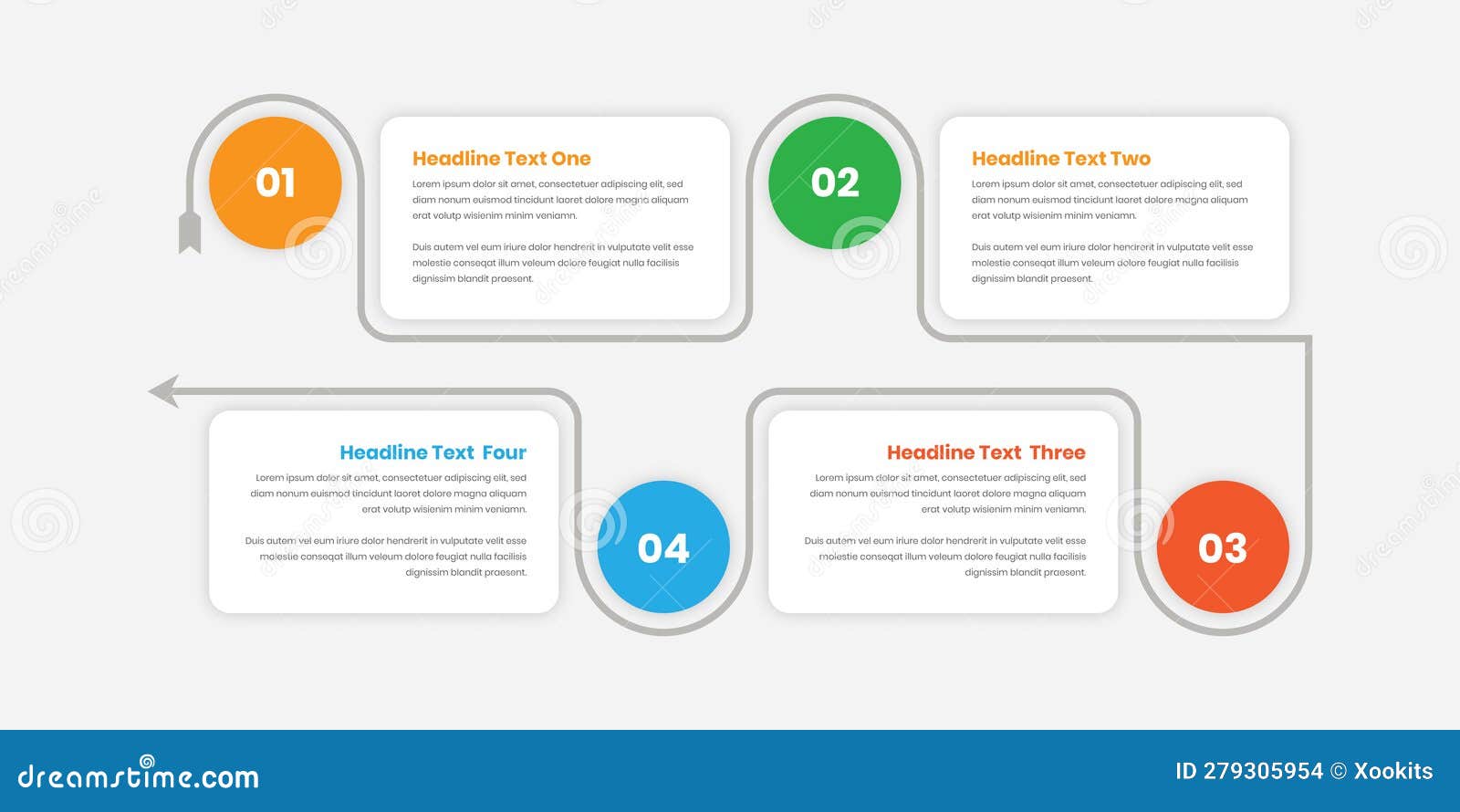 Design De Modelo De Layout De Infografia De Linha Do Tempo Com Seta ...