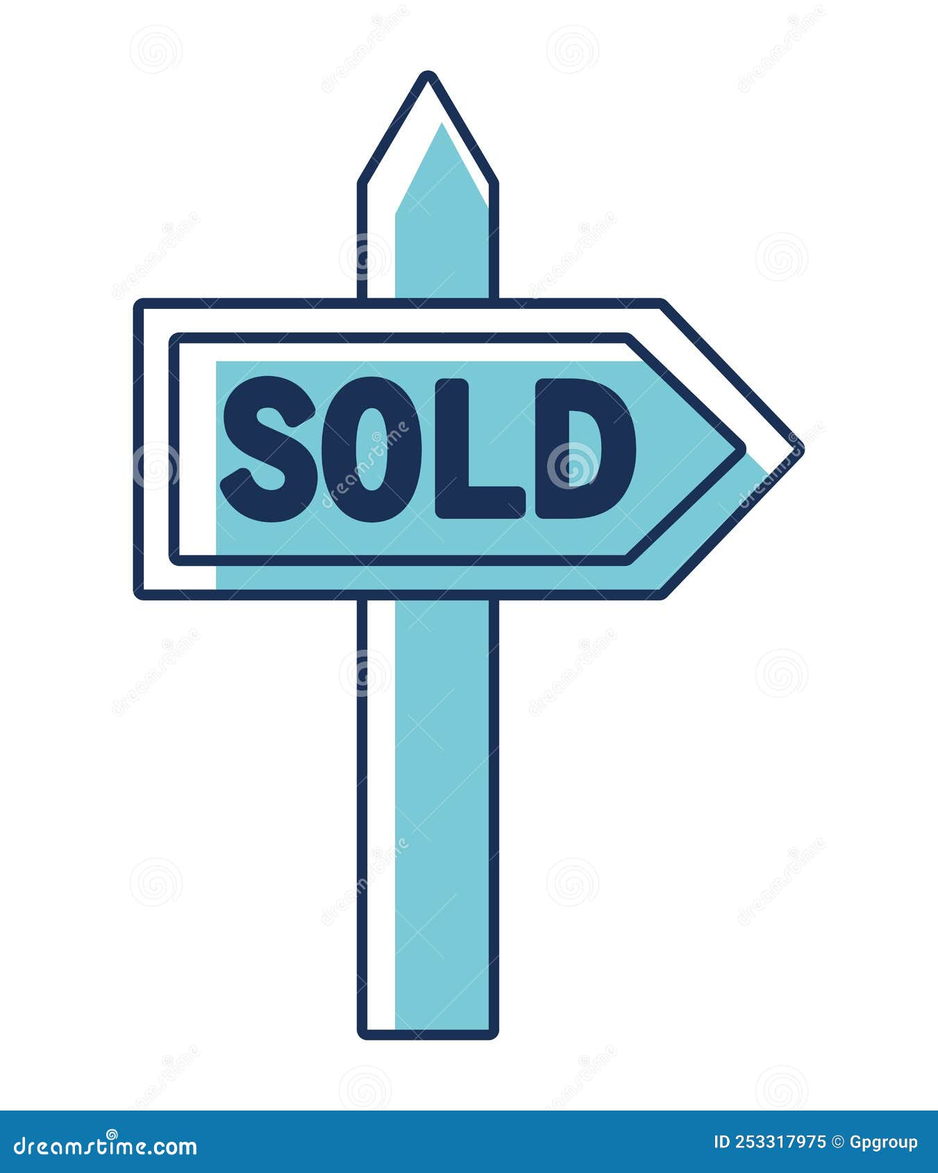 Design de placa vendido ilustração do vetor. Ilustração de sucesso ...