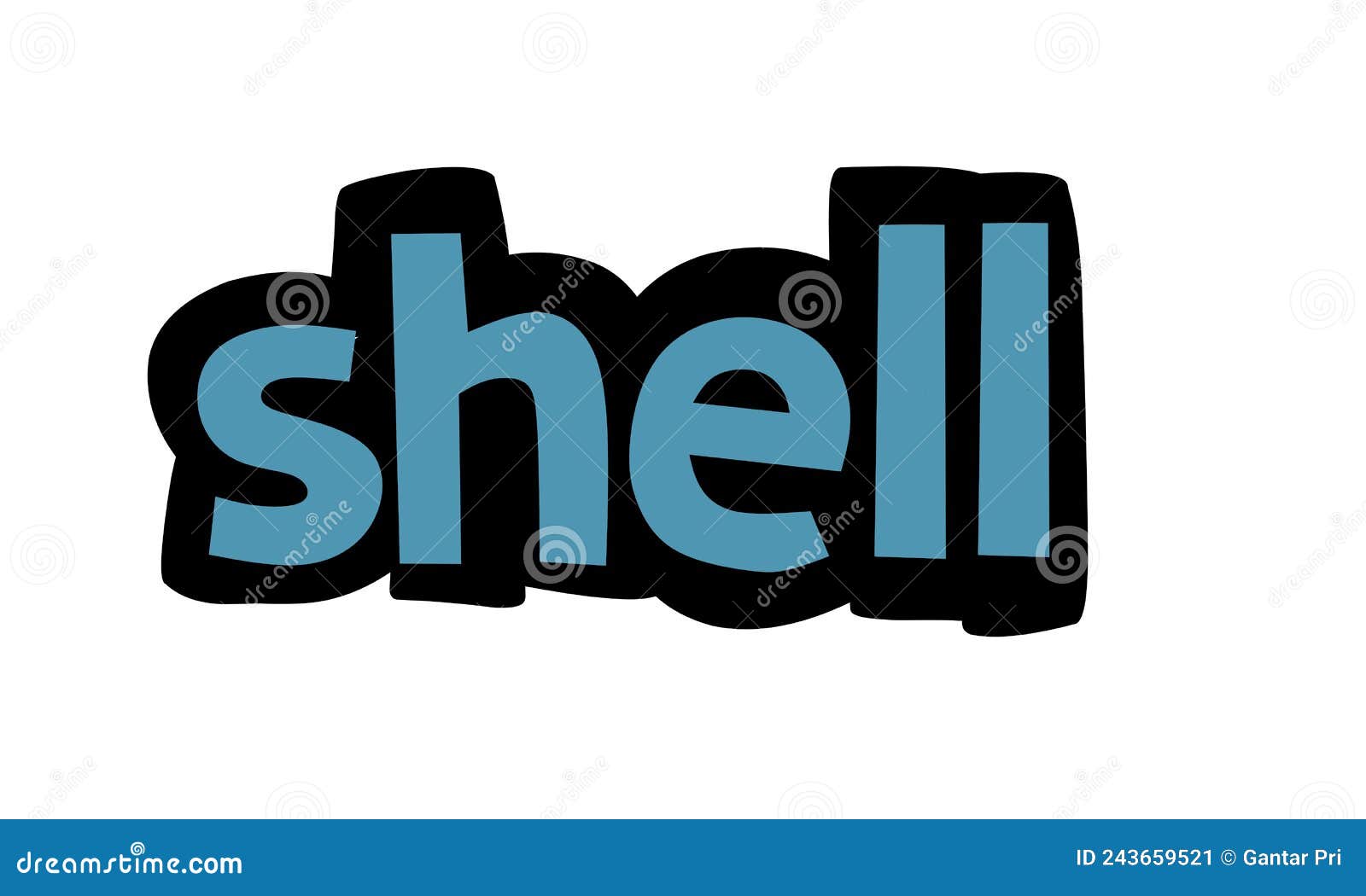 Design De Vetor De Escrita Em Fundo De Shell Em Fundo Branco Ilustração ...