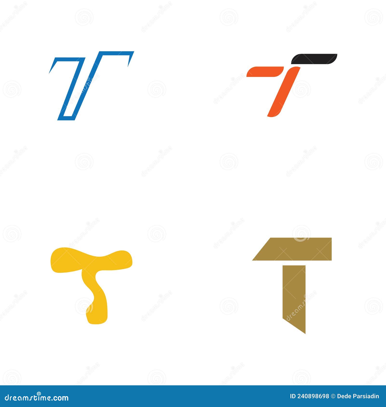 Design De Vetor De Modelo De Letra T Ilustração do Vetor - Ilustração ...