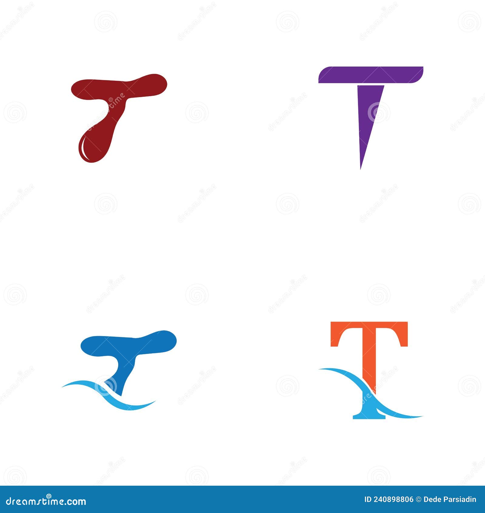 Design De Vetor De Modelo De Letra T Ilustração do Vetor - Ilustração ...