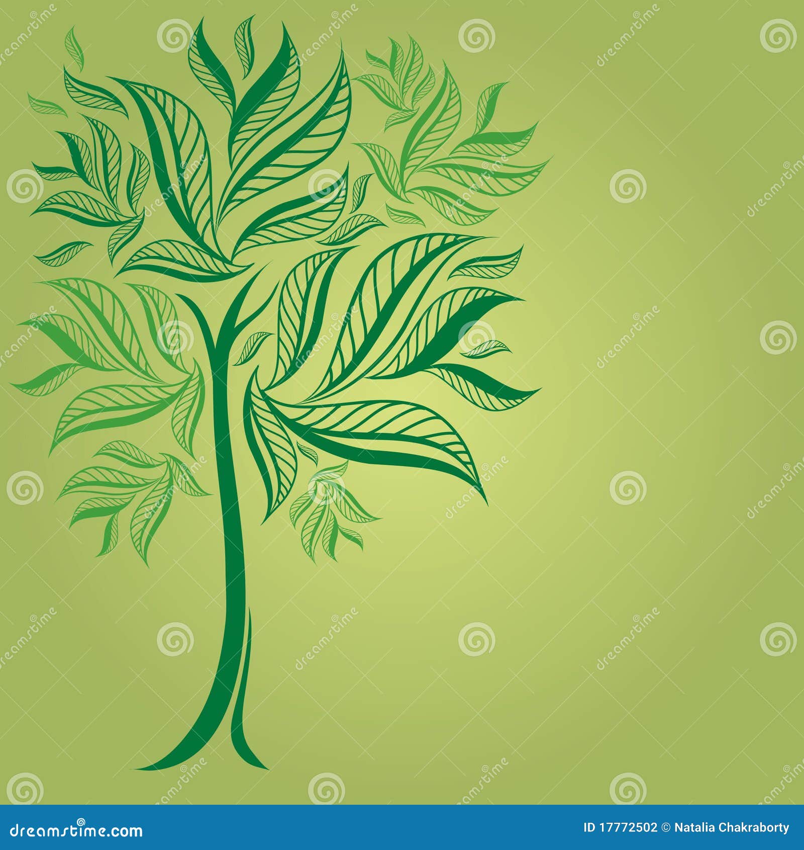 Design with Decorative Tree from Leafs Stock Vector - Illustration of ...