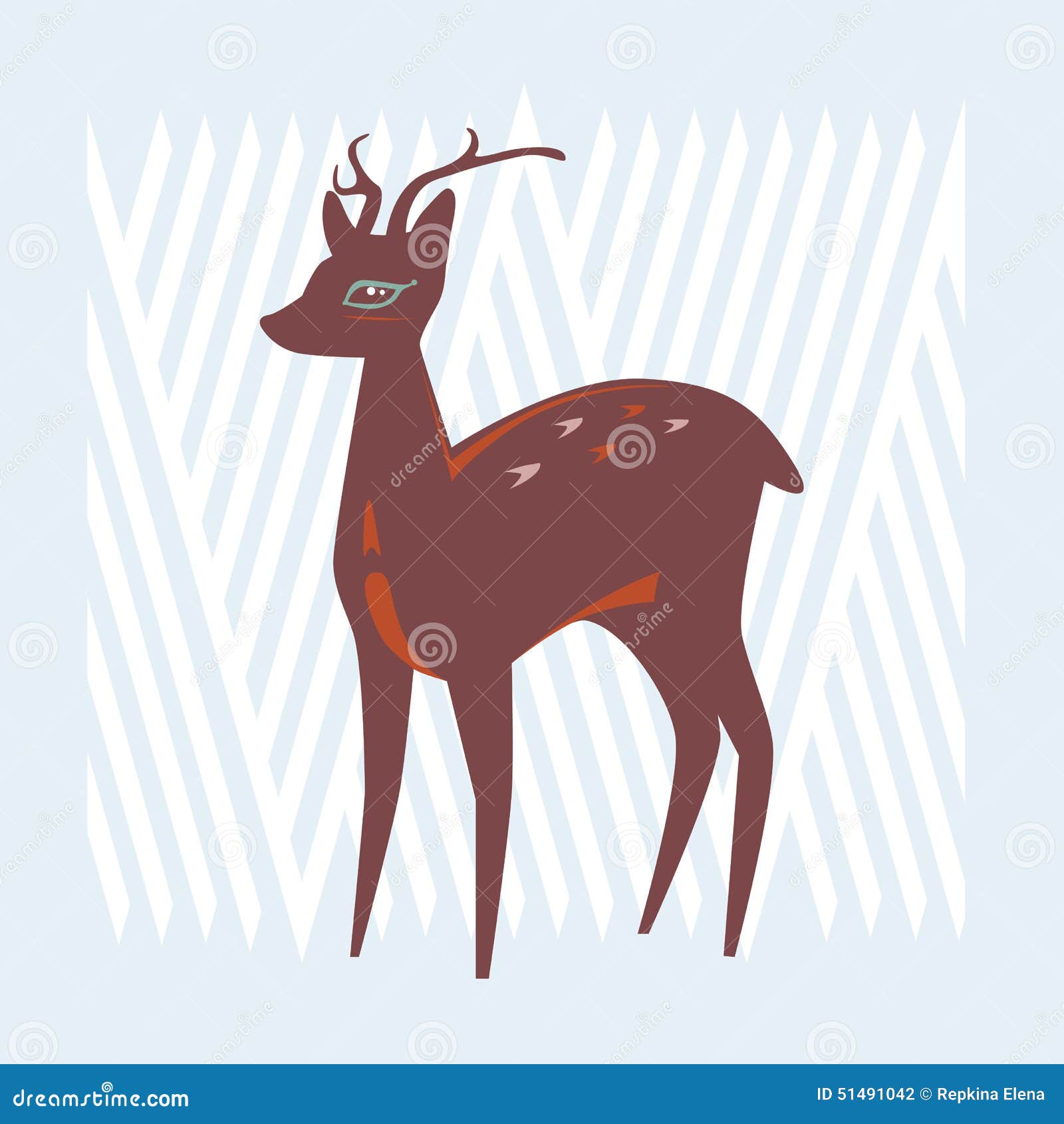 Design with deer stock vector. Illustration of cartoon - 51491042