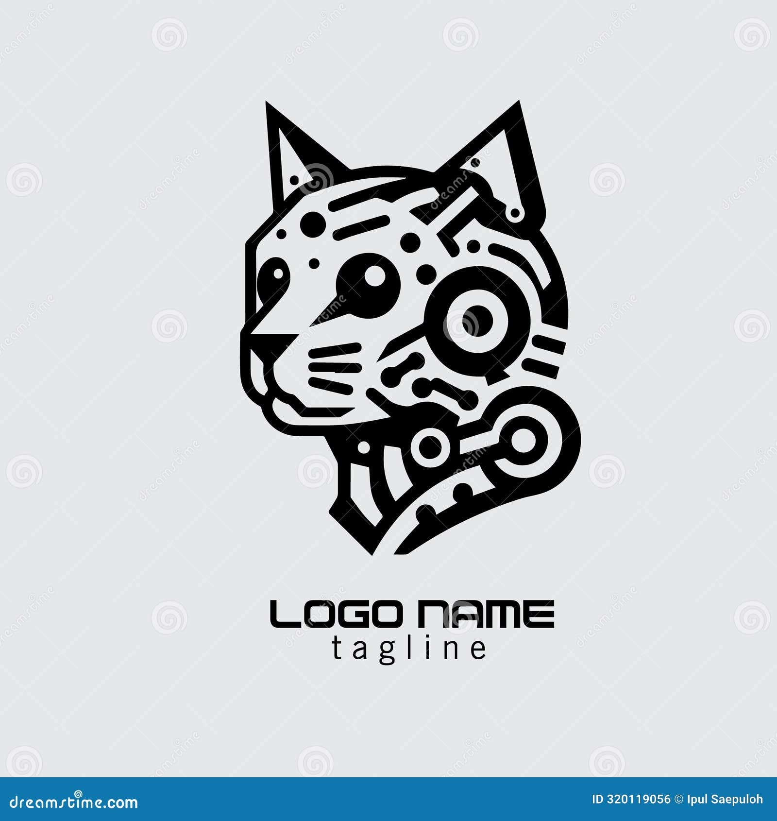 Cool Cat Head Robot, Simple and Modern Design Stock Illustration ...