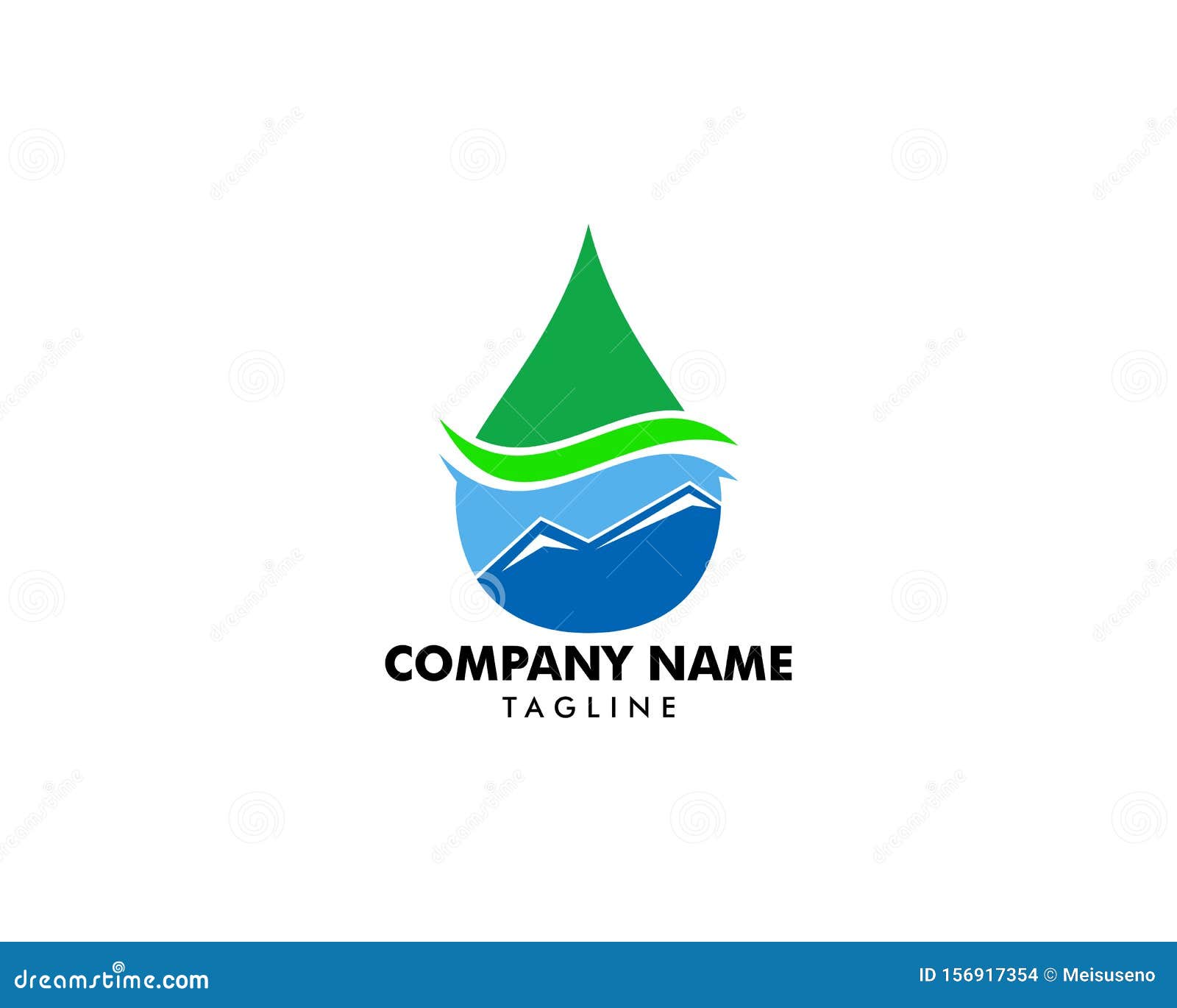 Design Des Natural Mountain Spring Water Logos Vektor Abbildung ...