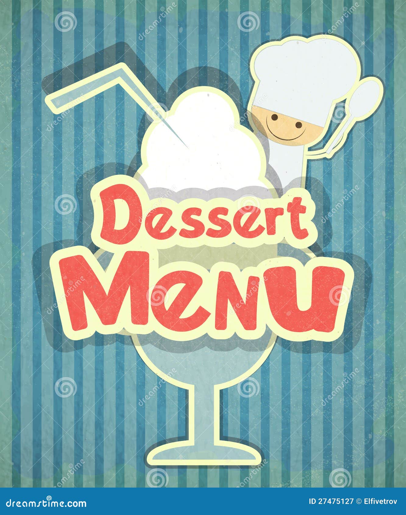 Design of Dessert Menu with Chef and Ice Cream Stock Vector ...
