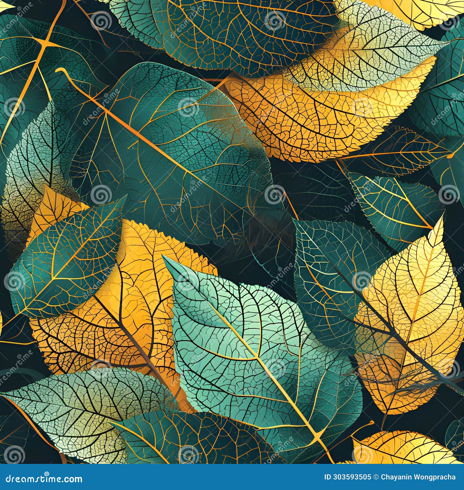 Interconnected Network of Veins in Leaves. Utilize Fine Linework and a ...