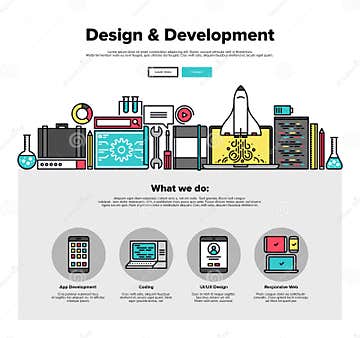 Design Develop Flat Line Web Graphics Stock Vector - Illustration of ...