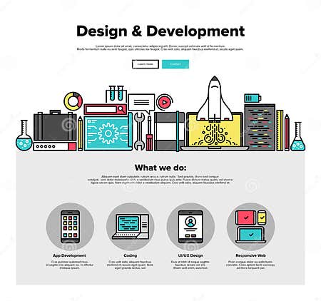 Design Develop Flat Line Web Graphics Stock Vector - Illustration of ...