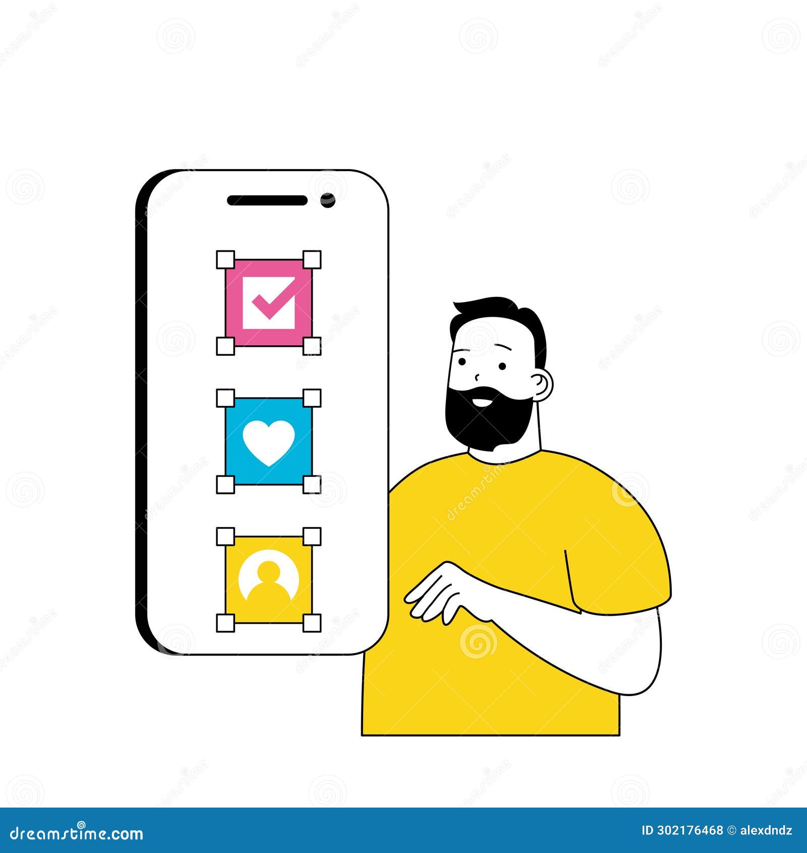 Design Development Concept with Cartoon People in Flat Design for Web ...