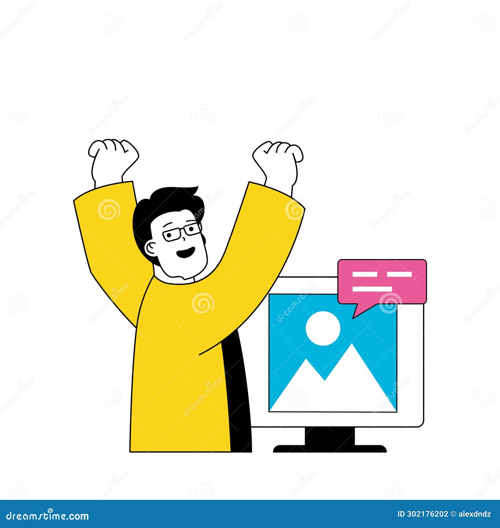 Design Development Concept with Cartoon People in Flat Design for Web ...