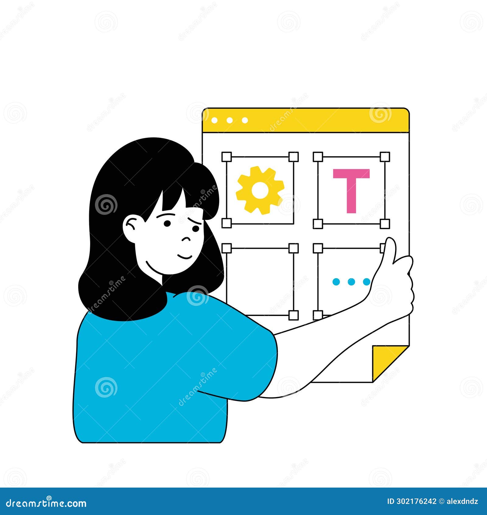 Design Development Concept with Cartoon People in Flat Design for Web ...