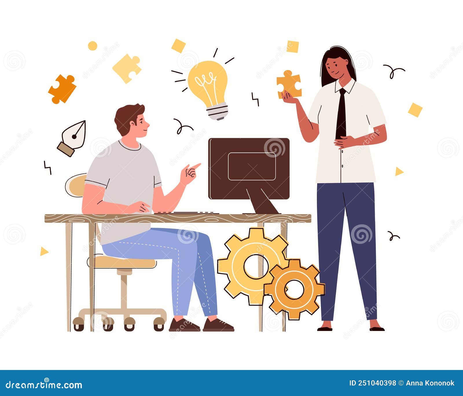 Concept of Technological, Digital Creative Profession. Stock Vector ...