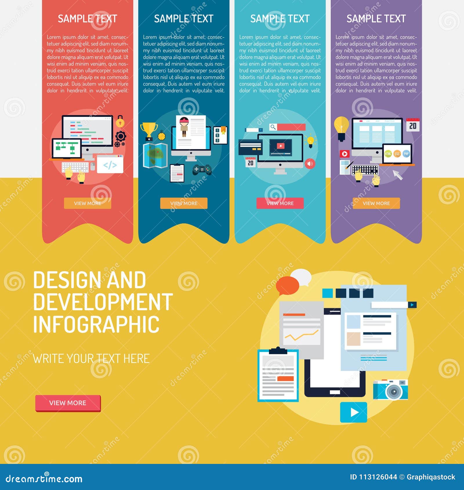 Design and Development Infographic Complex Stock Vector - Illustration ...