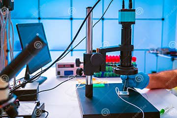 Design Development Lab on Chip Device in Microfluidic Lab Stock Image ...