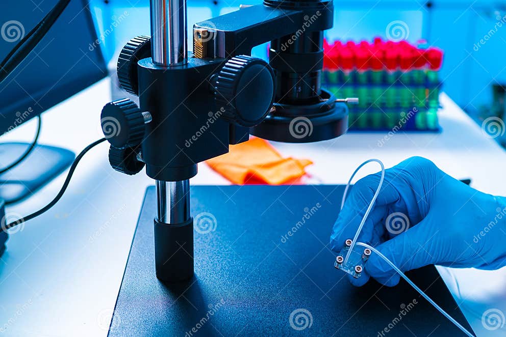 Design Development Lab on Chip Device in Microfluidic Lab Stock Image ...