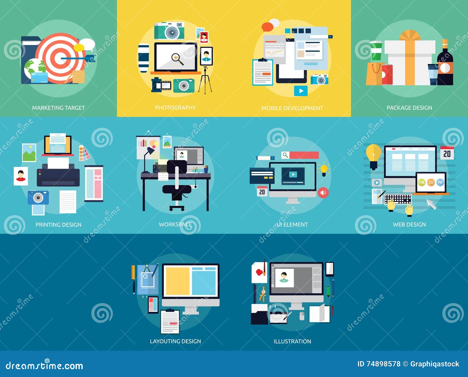 Design and Development stock vector. Illustration of development - 74898578
