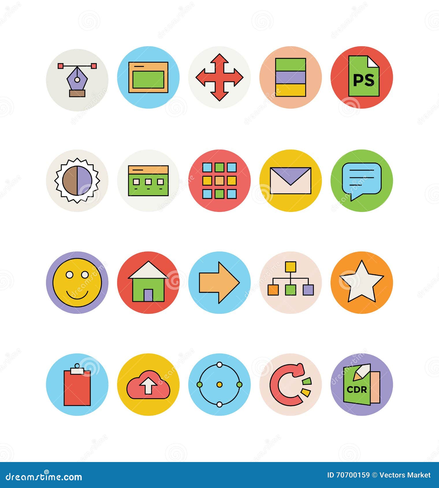 Design and Development Vector Icons 3 Stock Illustration - Illustration ...