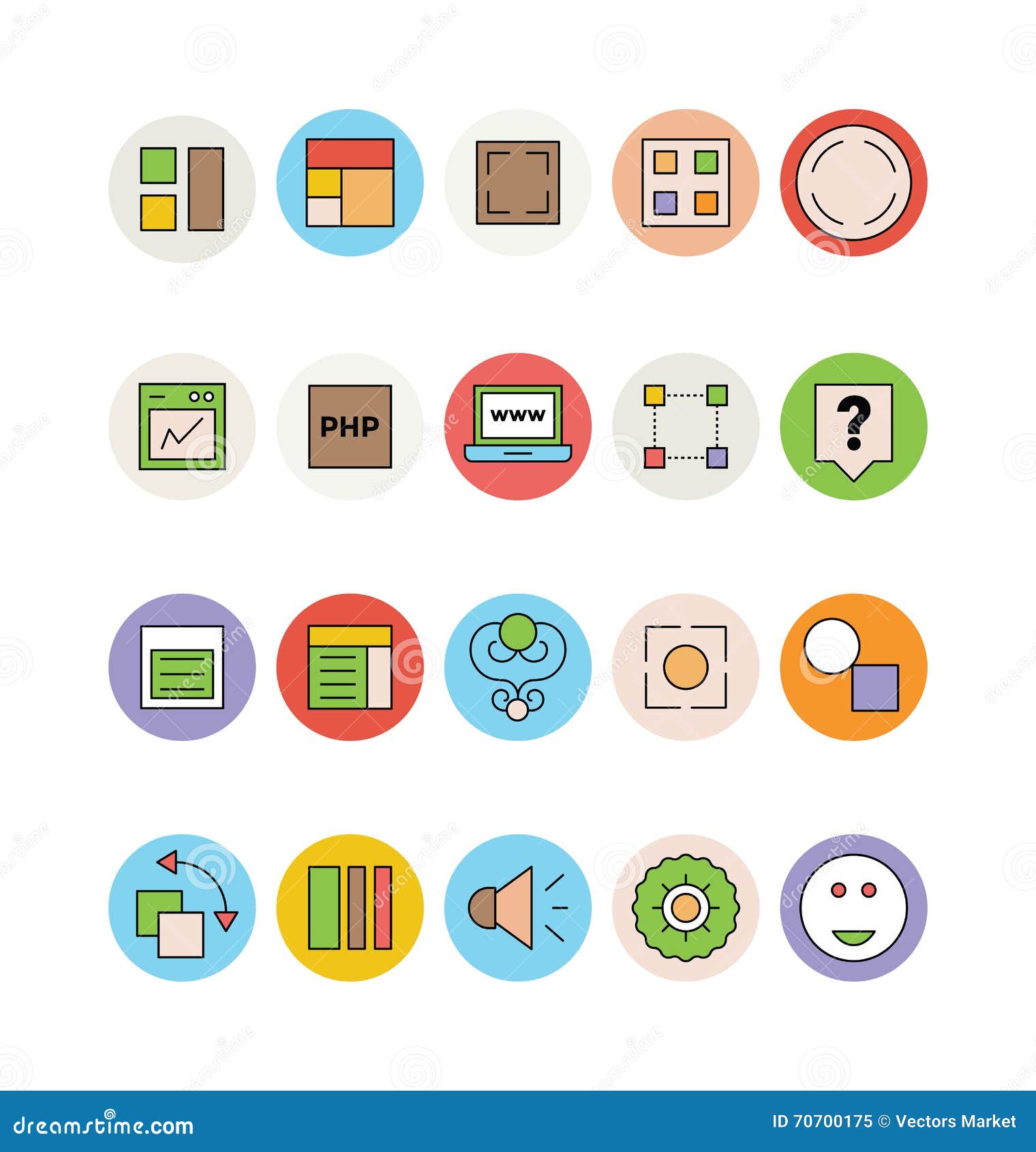 Design and Development Vector Icons 8 Stock Illustration - Illustration ...