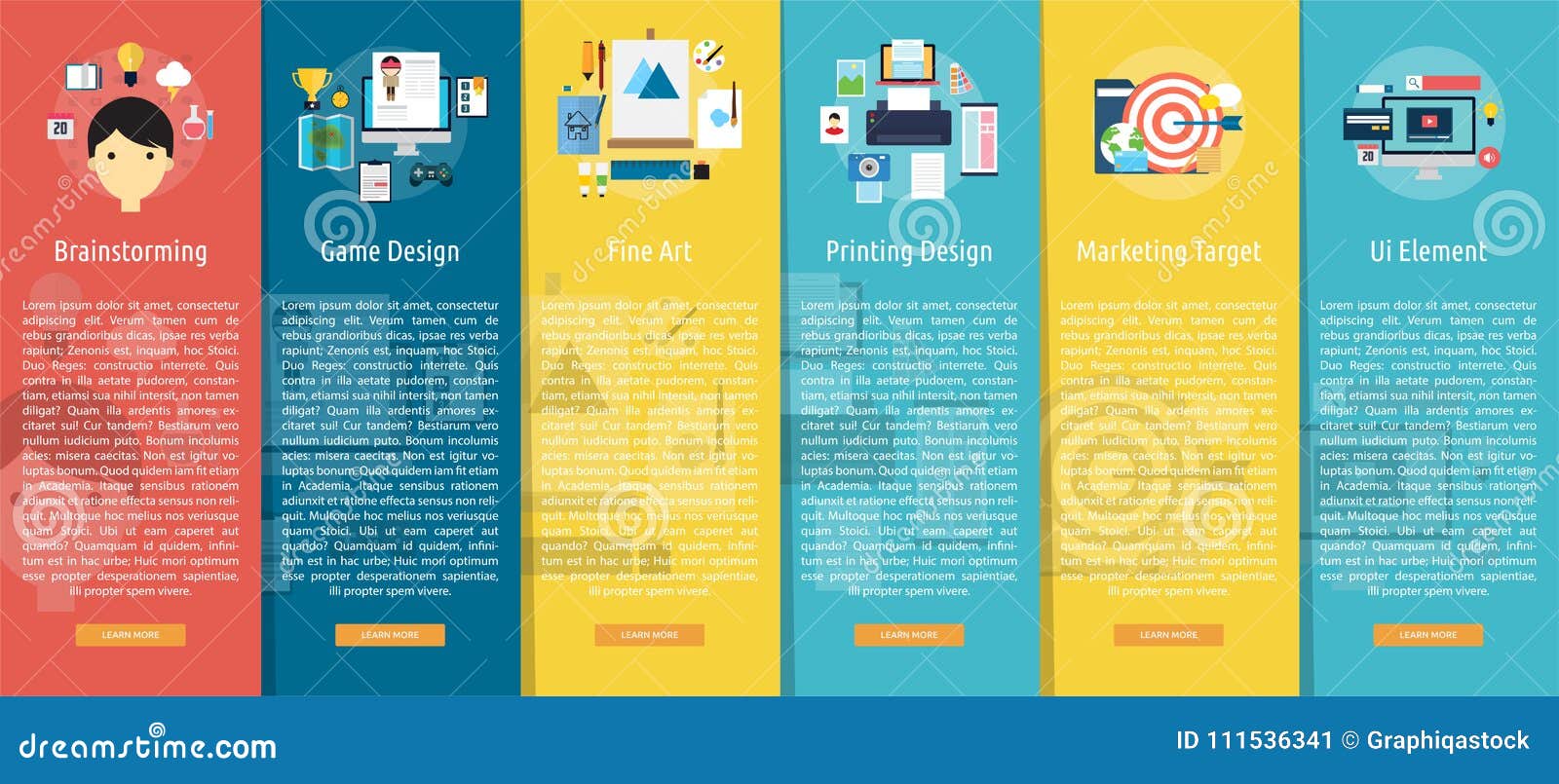 Design and Development Vertical Banner Concept Stock Vector ...