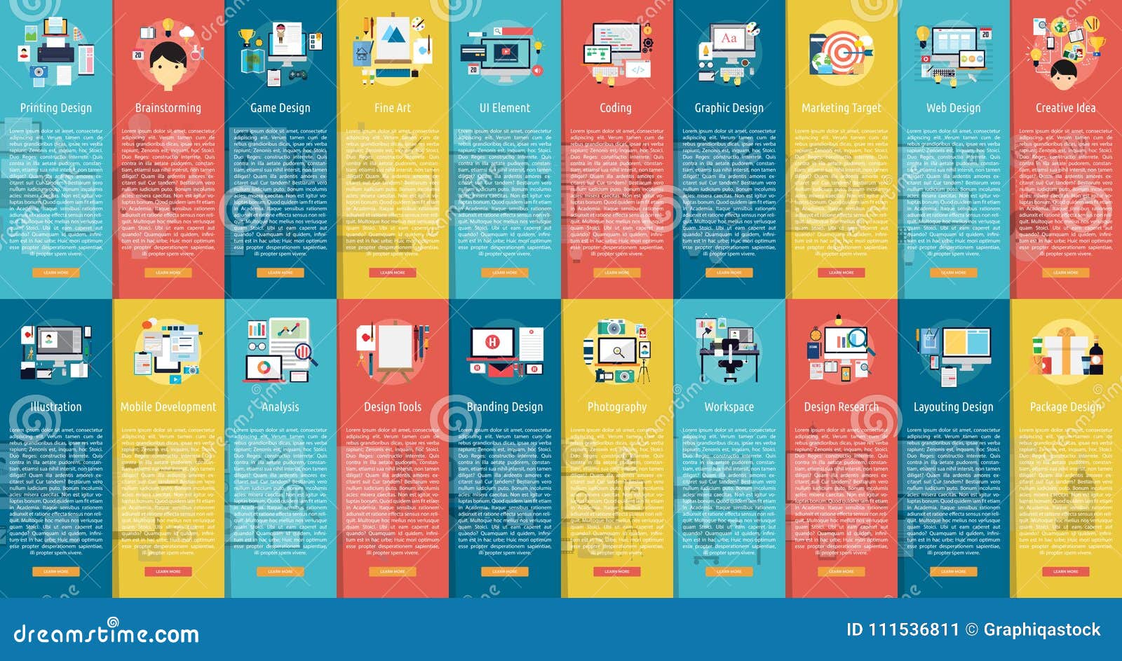 Design and Development Vertical Banner Concept Stock Vector ...