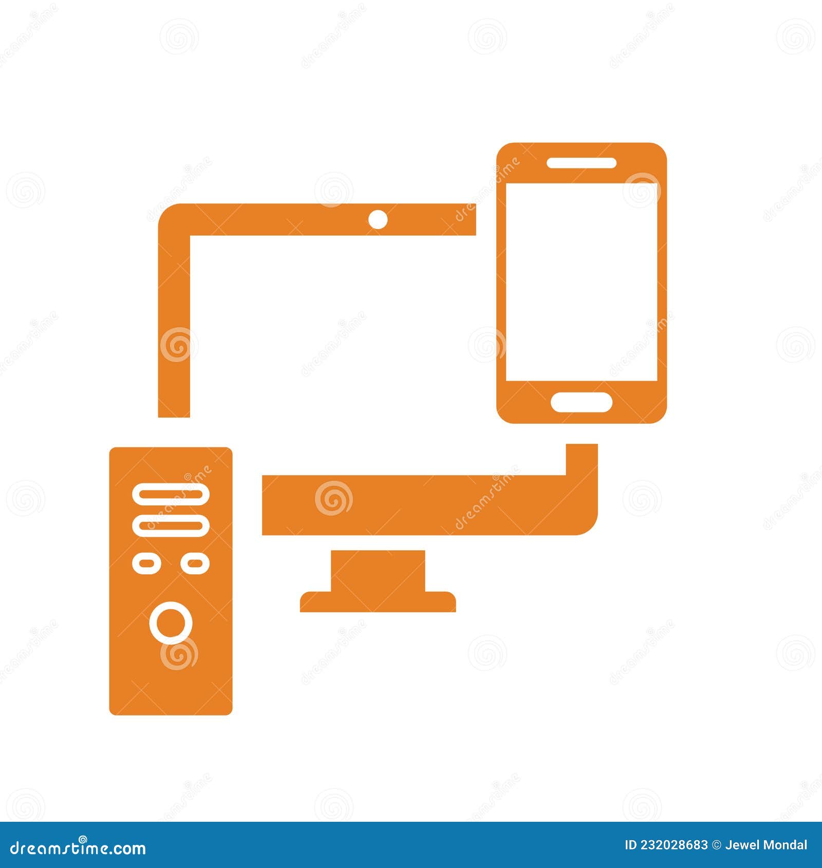 Design, Device, Responsive Icon. Orange Vector Design Stock Vector ... Design, Device, Responsive Icon. Orange Vector Design Stock Vector ...