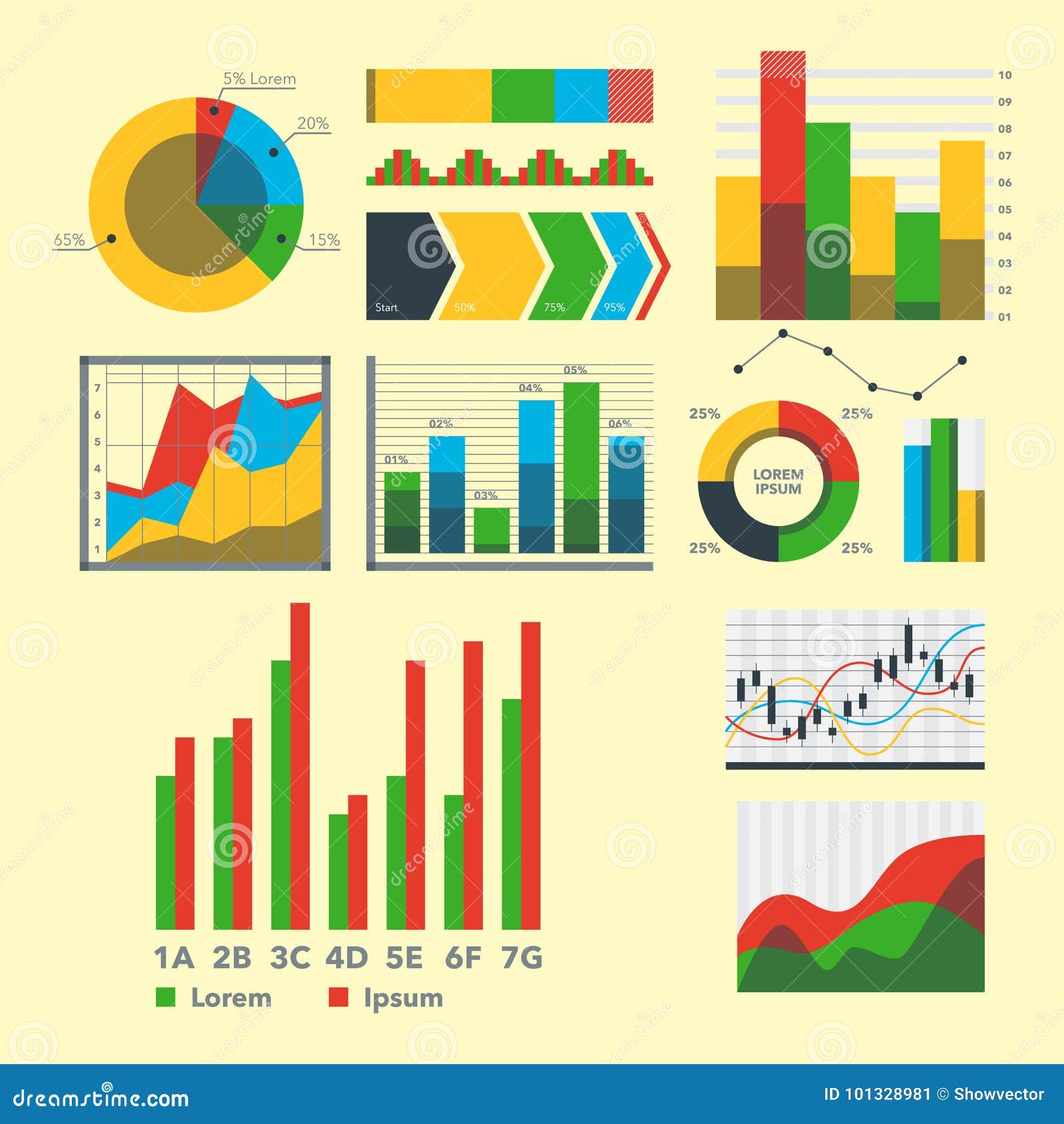 Design Diagram Chart Elements Vector Illustration of Business Flow ...