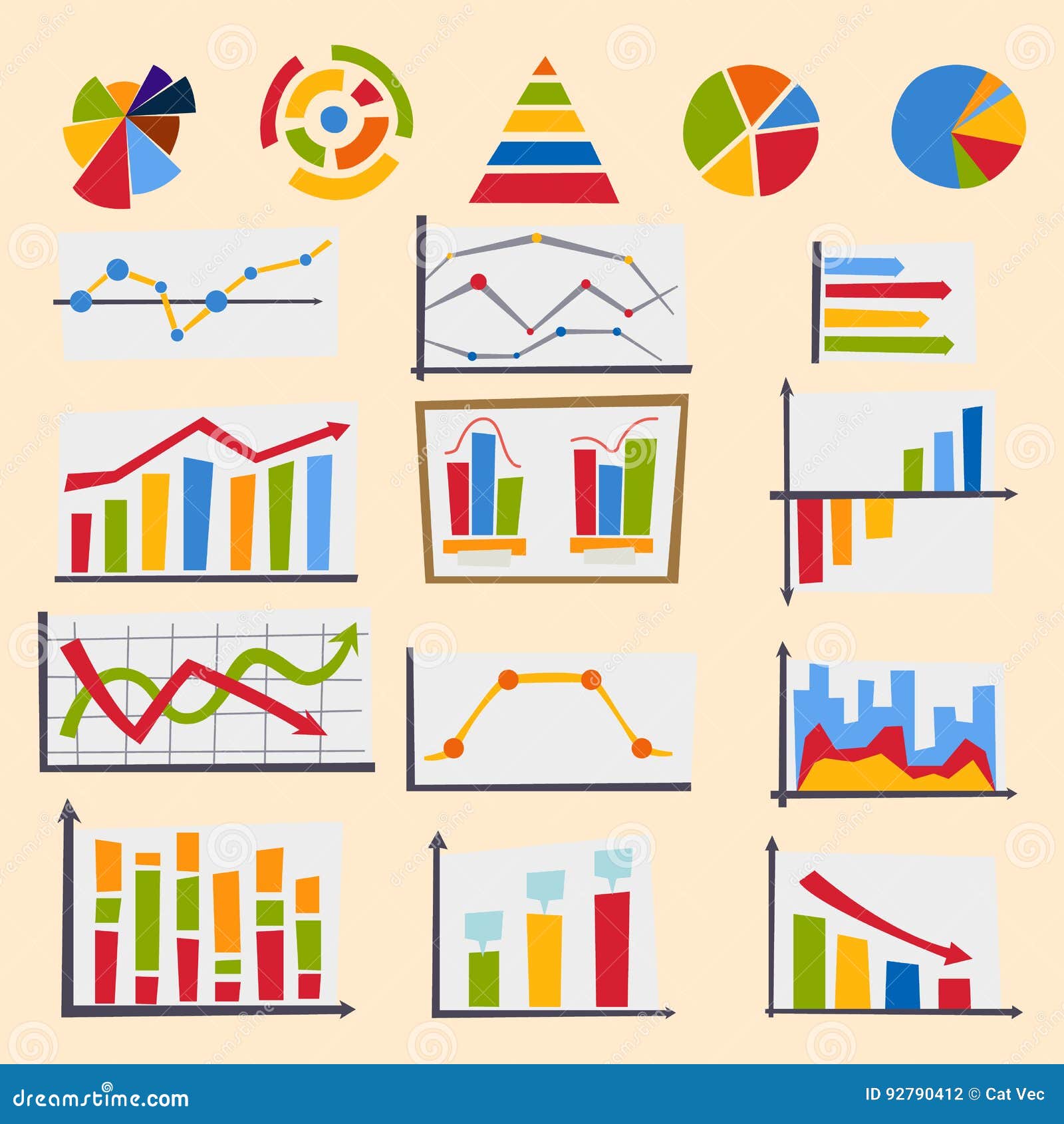 Design Diagram Chart Elements Vector Illustration of Business Flow ...