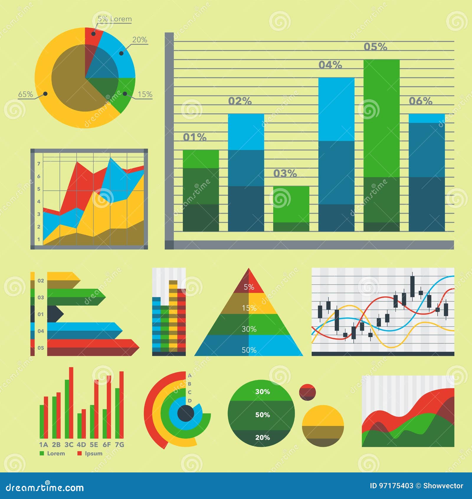 Design Diagram Chart Elements Vector Illustration of Business Flow ...