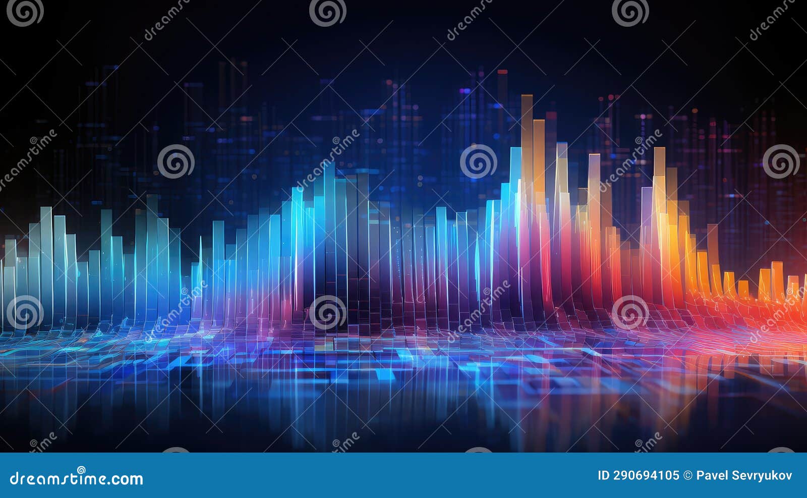 Design Digital Waveform Abstract Stock Illustration - Illustration of ...
