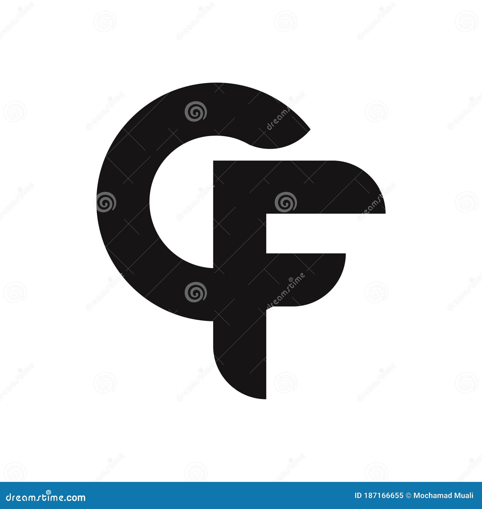 Design Do Logotipo Da Letra Cf Com Estilo Simples Ilustração do Vetor ...