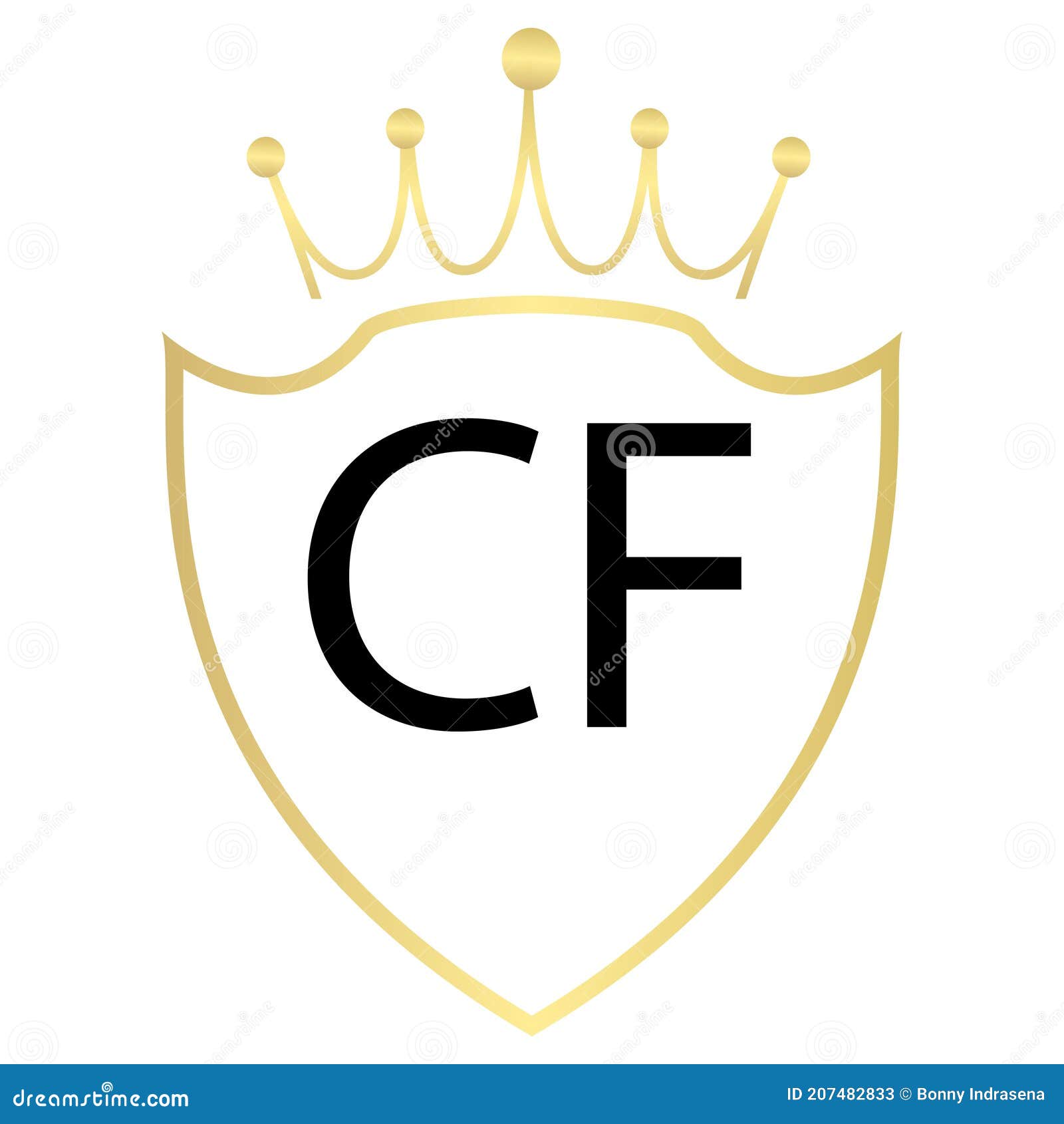 Design Do Logotipo Da Letra Cf Com Estilo Simples Ilustração do Vetor ...