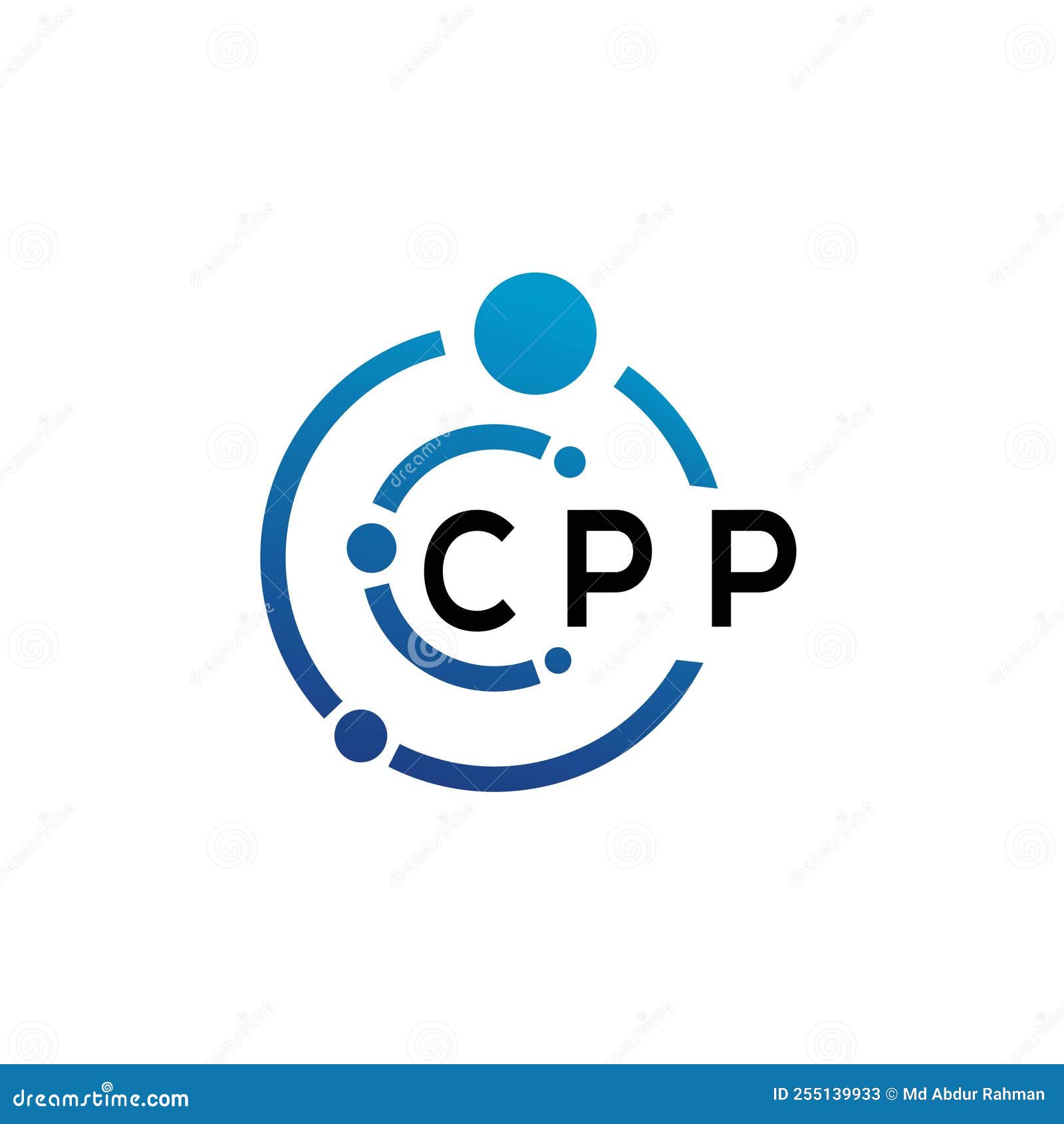 Design Do Logotipo Da Letra Cpp Em Fundo Branco. Conceito De Logotipo ...