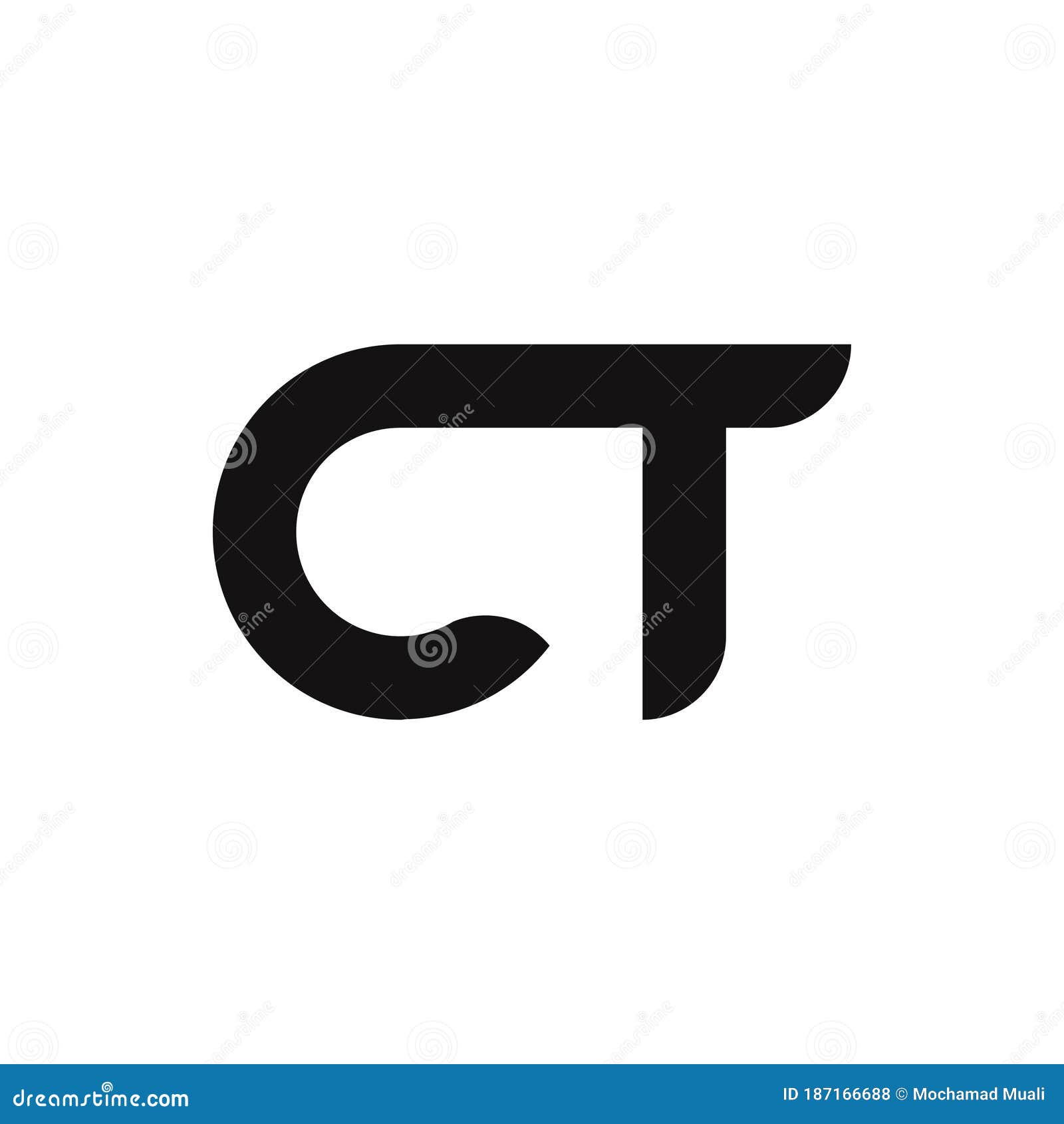 Design Do Logotipo Da Letra Ct Com Estilo Simples Ilustração do Vetor ...
