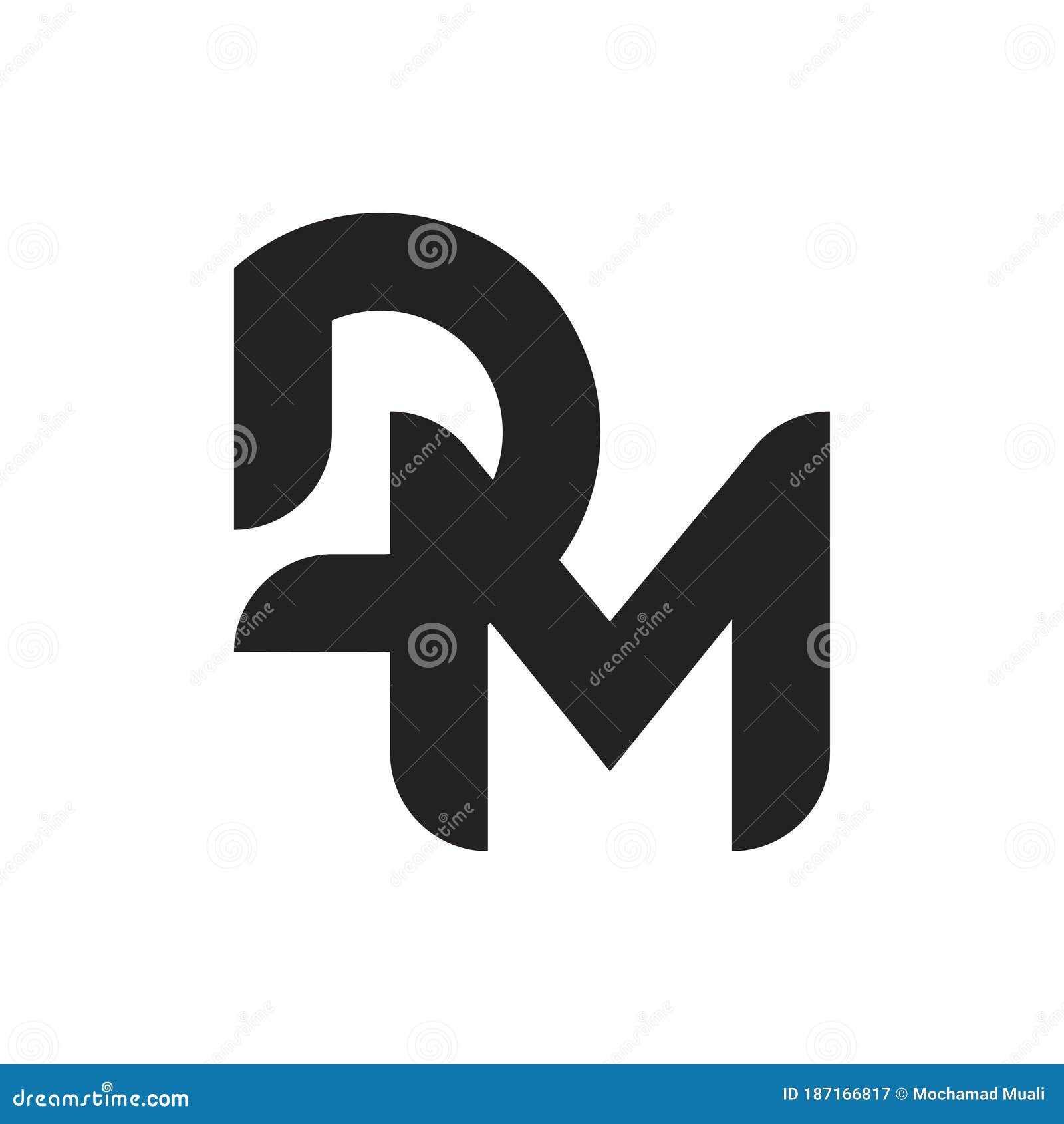Design Do Logotipo Da Letra Dm Com Estilo Simples Ilustração do Vetor ...