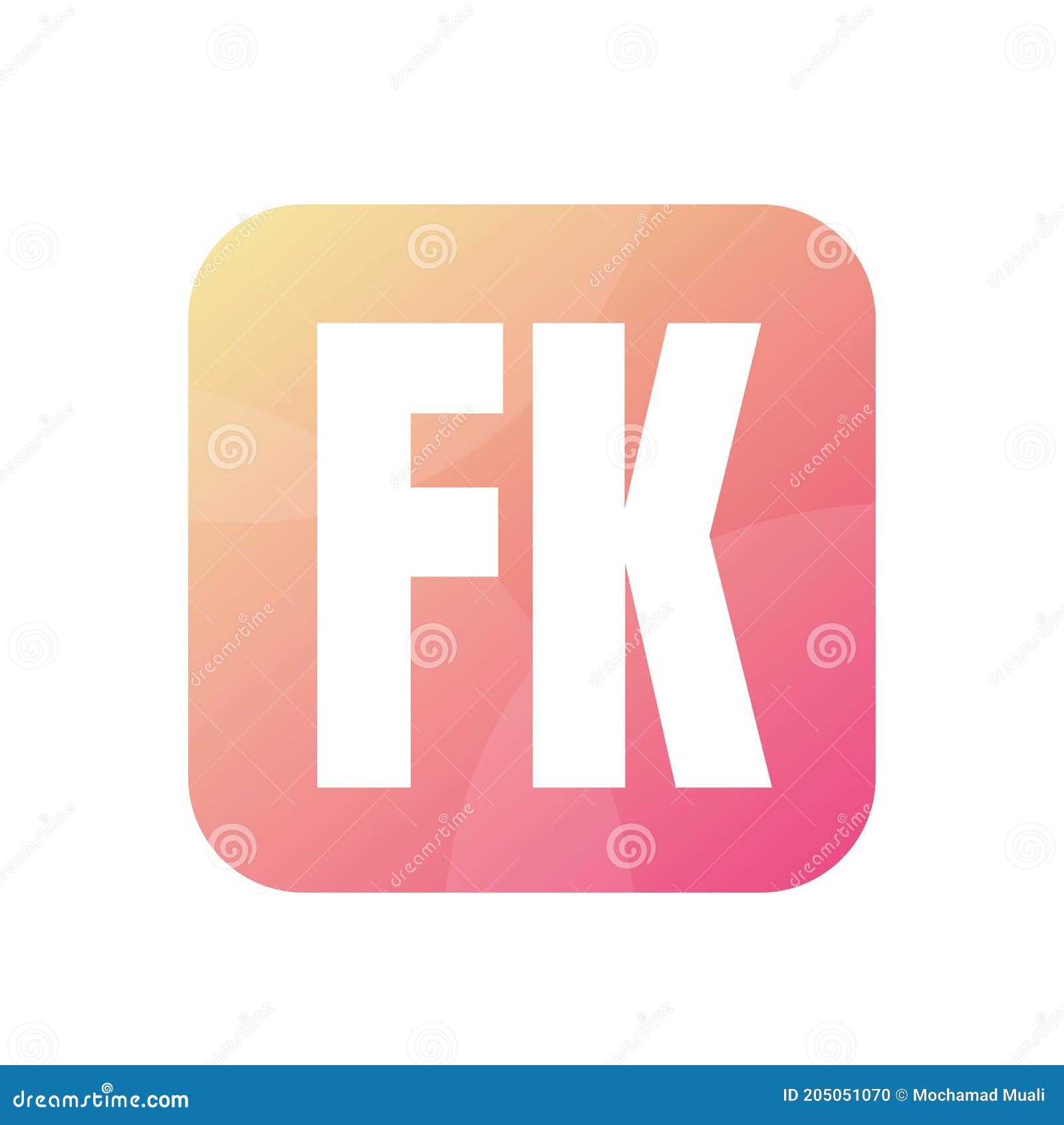 Design Do Logotipo Da Letra Fk Com Estilo Simples Ilustração do Vetor ...