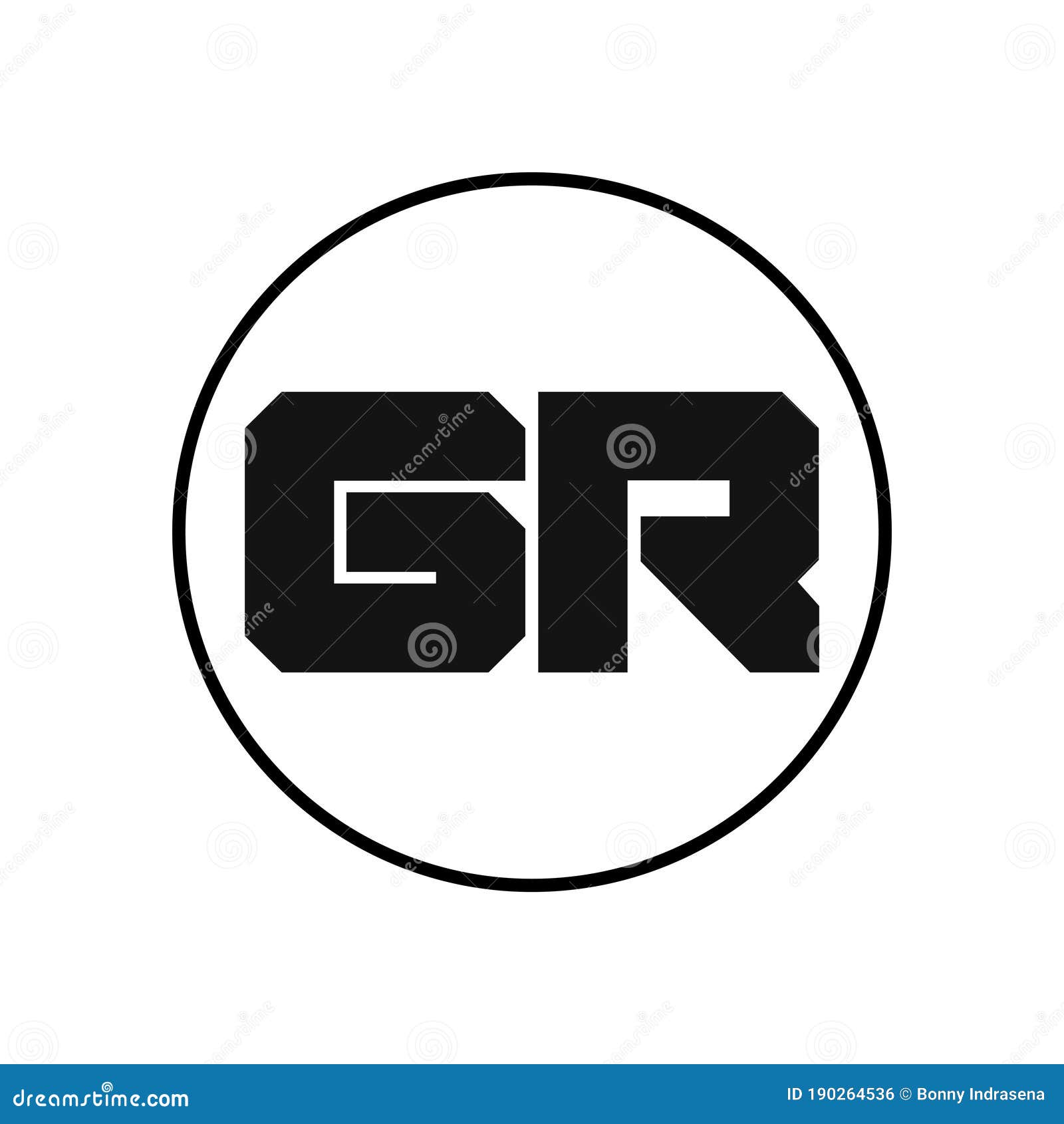 Design Do Logotipo Da Letra Gr Com Estilo Simples Ilustração do Vetor ...