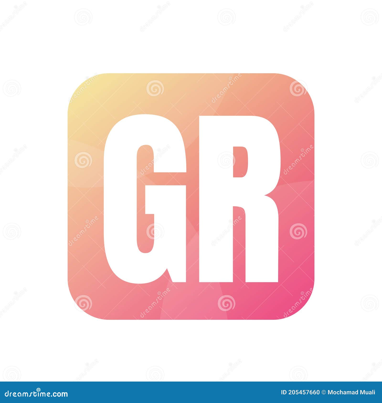 Design Do Logotipo Da Letra Gr Com Estilo Simples Ilustração do Vetor ...