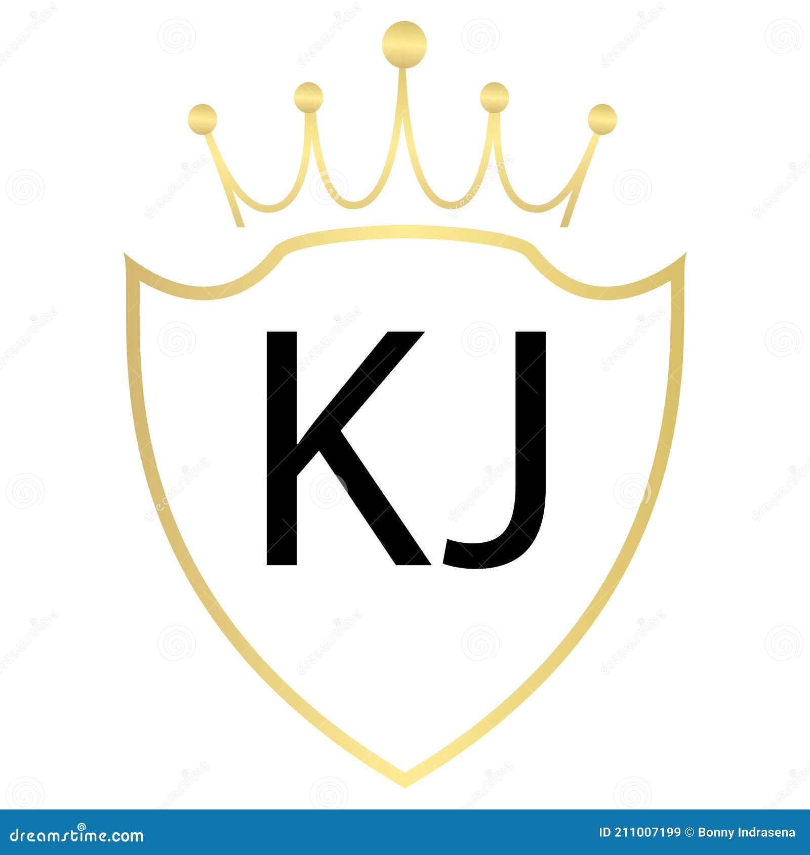 Design Do Logotipo Da Letra Kj Com Estilo Simples Ilustração do Vetor ...