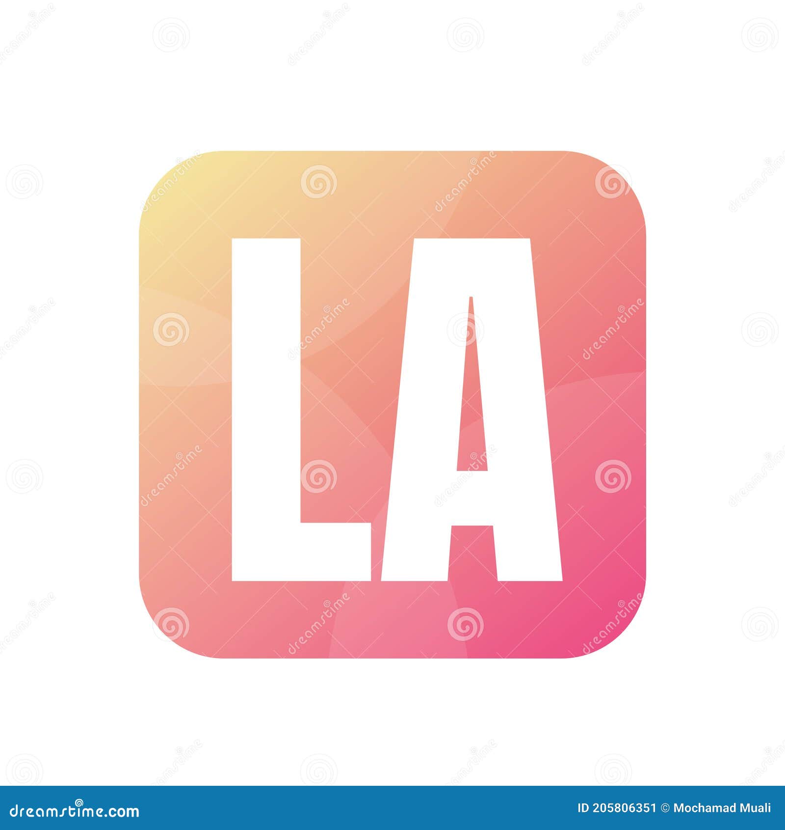 Design Do Logotipo Da Letra La Com Estilo Simples Ilustração do Vetor ...