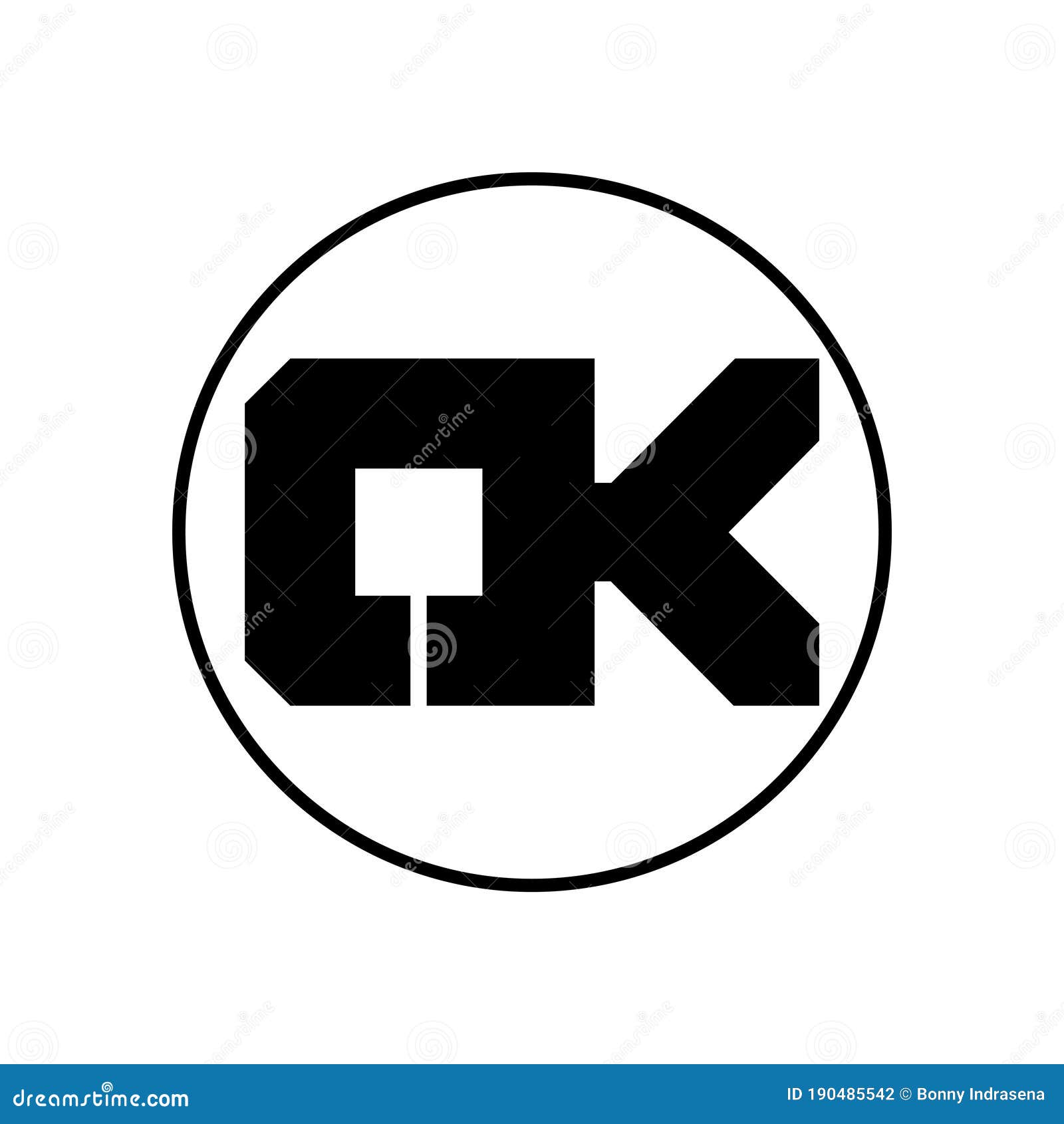 Design Do Logotipo Da Letra Ok Com Estilo Simples Ilustração do Vetor ...