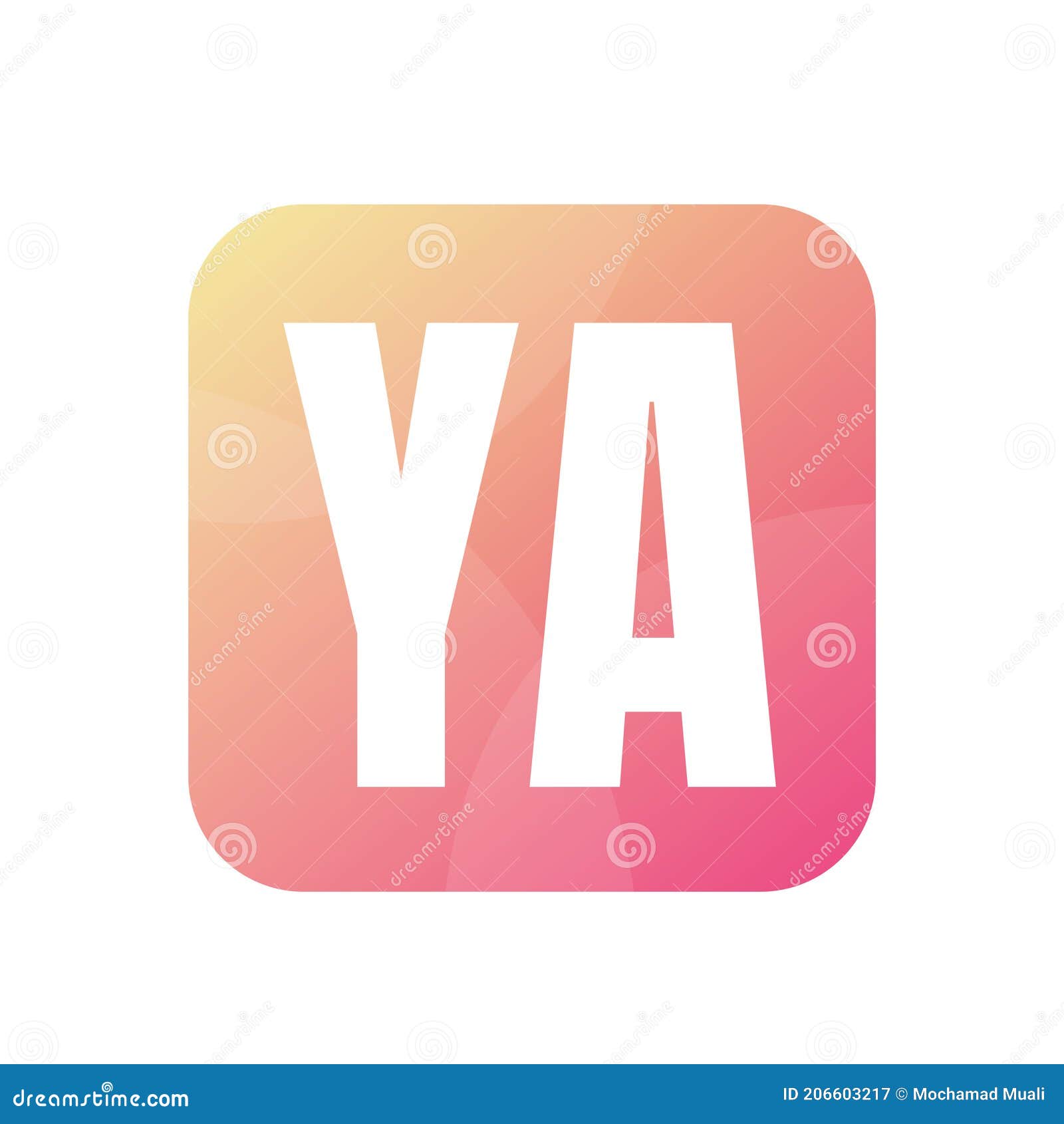 Design Do Logotipo Da Letra Ya Com Estilo Simples Ilustração do Vetor ...