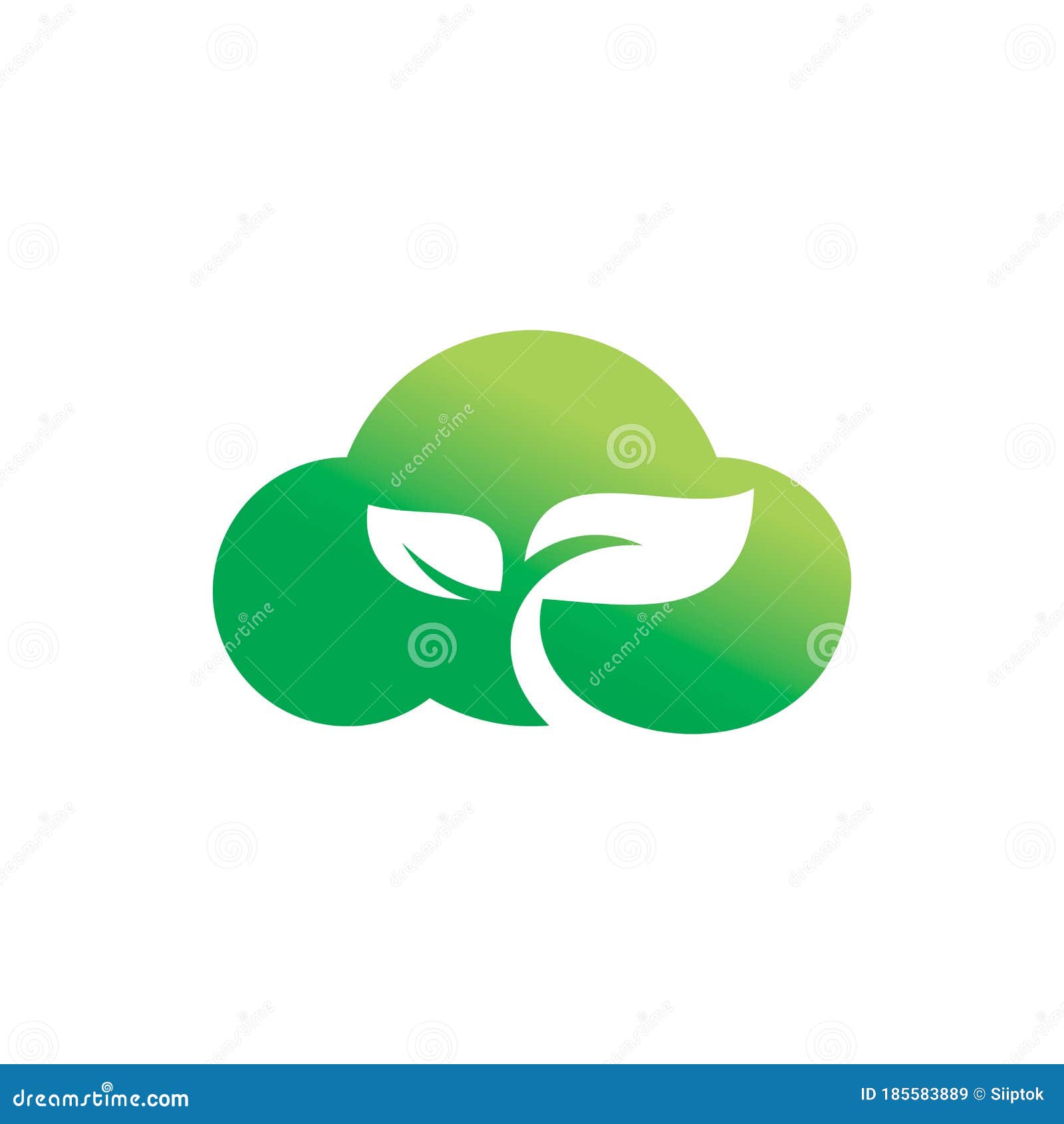 Design Do Logotipo Da Nuvem Verde De Folhas Ilustração Stock ...