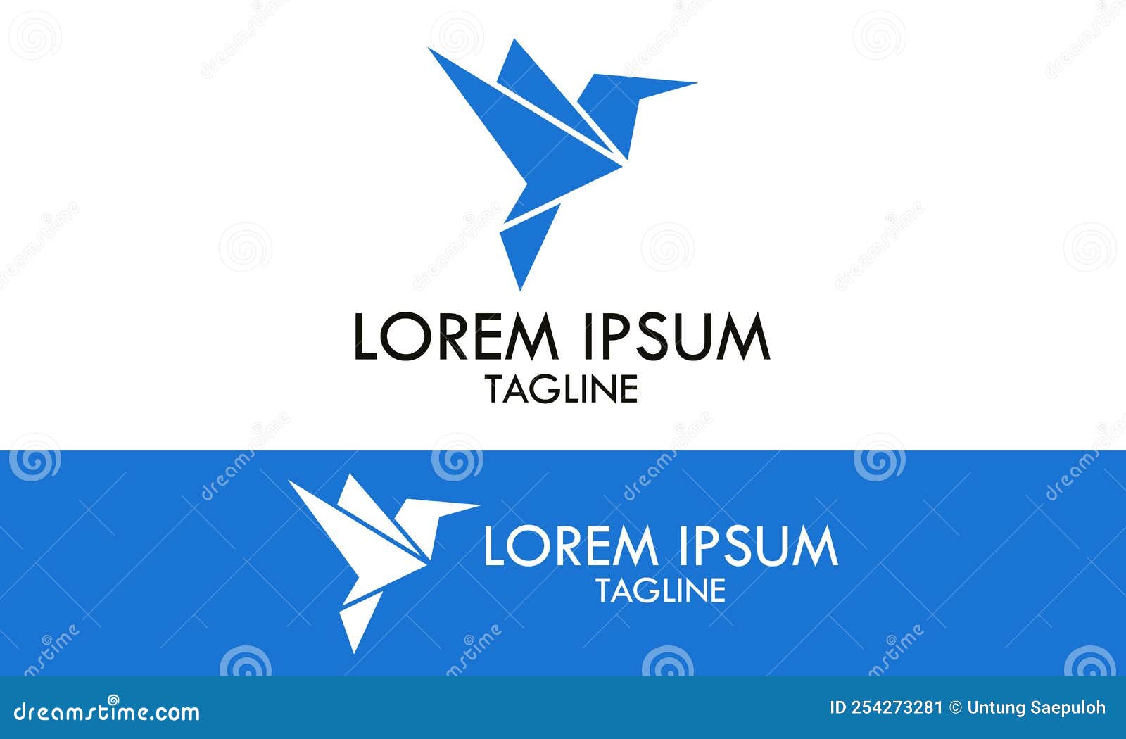 Design Do Logotipo De Ave Origami De Cor Azul Simples Ilustração do ...