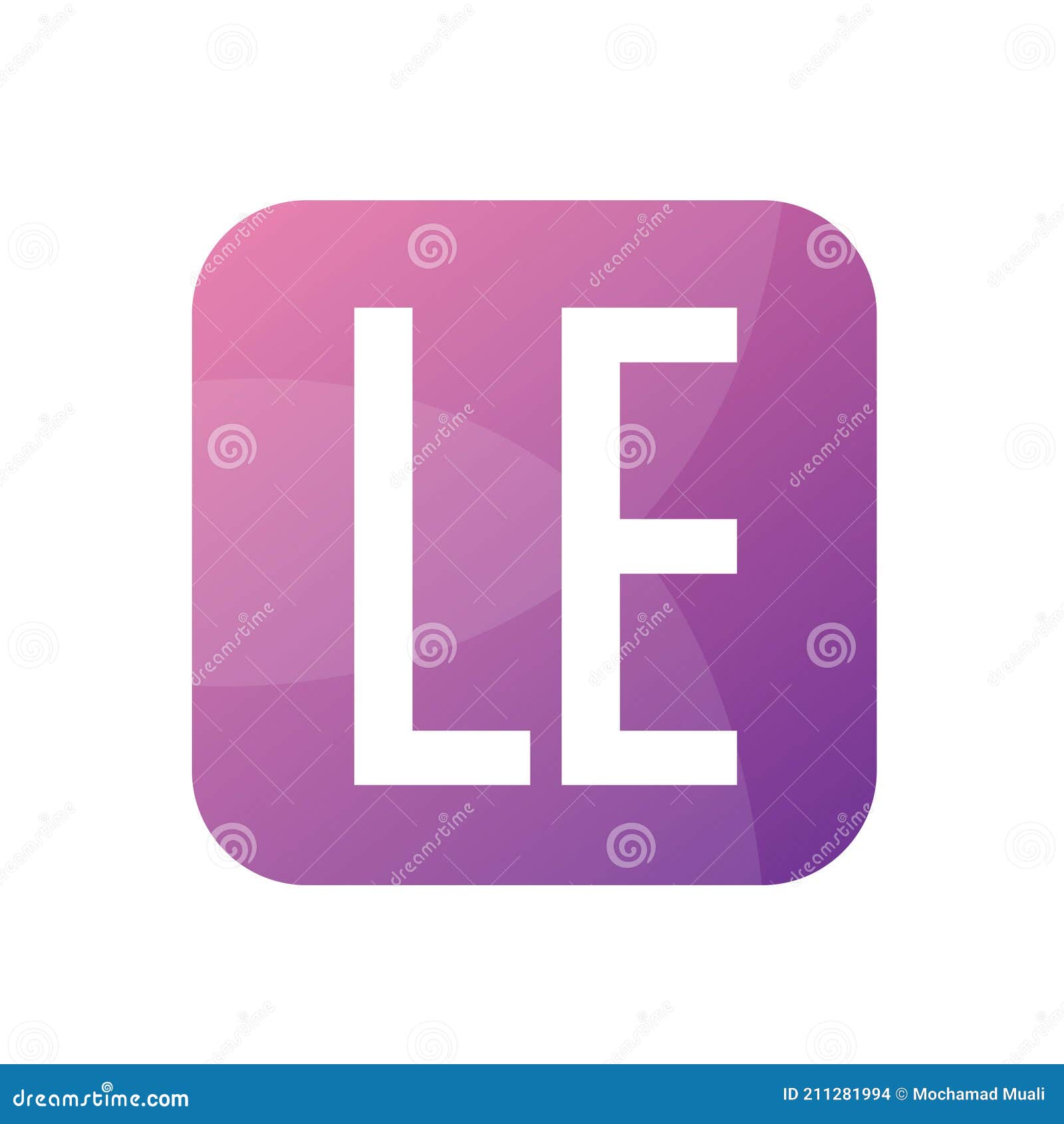 Design Do Logotipo De Letra Le Com Estilo Simples Ilustração do Vetor ...